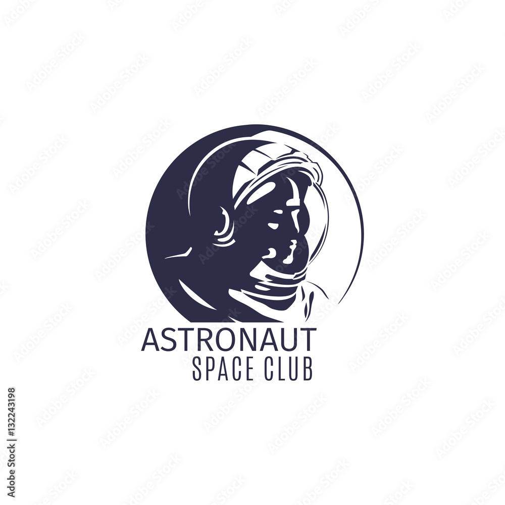 Astronaut space club logo design in retro style with astronaut ...