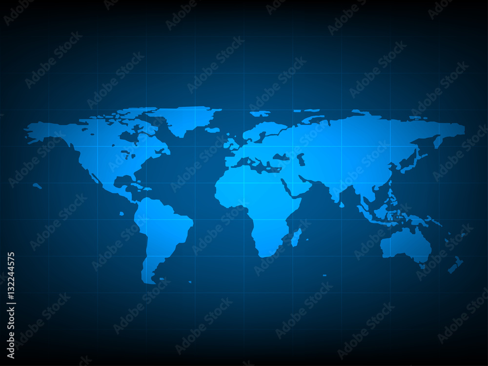 Blue World map Abstract Circle digital technology background ...