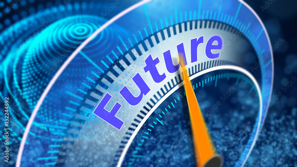 Virtual vision of the future outlook concept background design Stock ...
