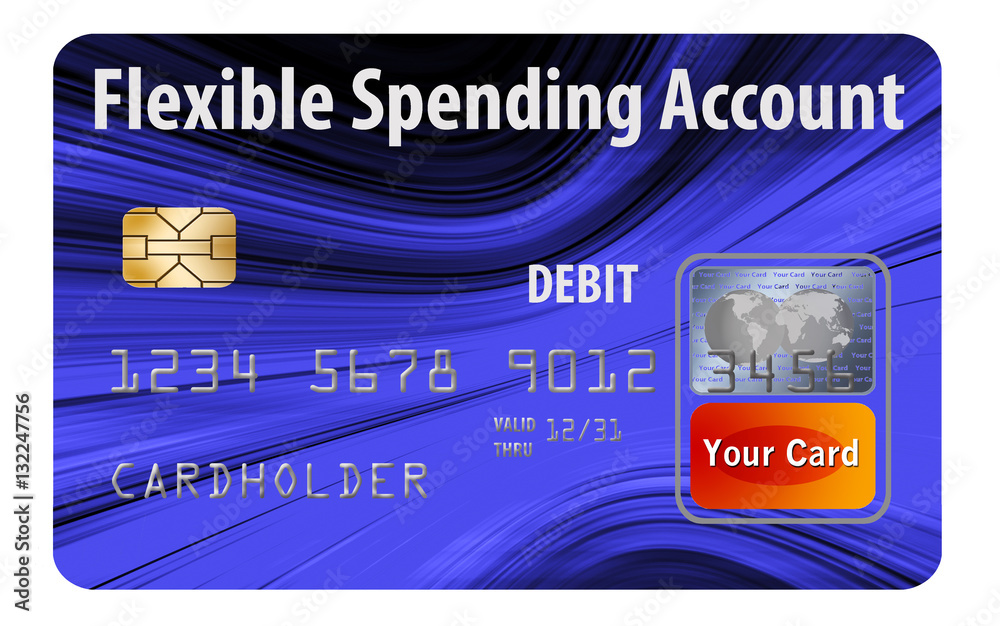 Flexible Spending Account debit card that is a mock card is seen here ...