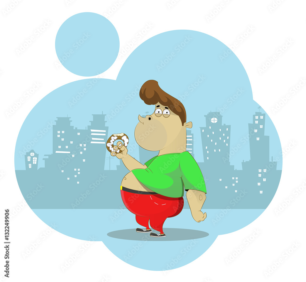 Fat Nerd, vector Stock Vector | Adobe Stock