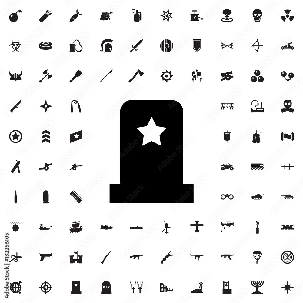 headstone icon illustration Stock Vector | Adobe Stock