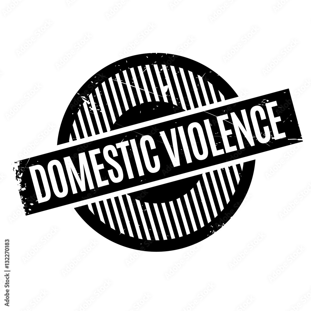 Domestic Violence rubber stamp. Grunge design with dust scratches ...
