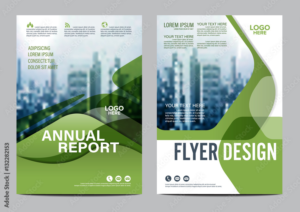 Greenery Brochure Layout design template. Annual Report Flyer Leaflet cover Presentation Modern ...