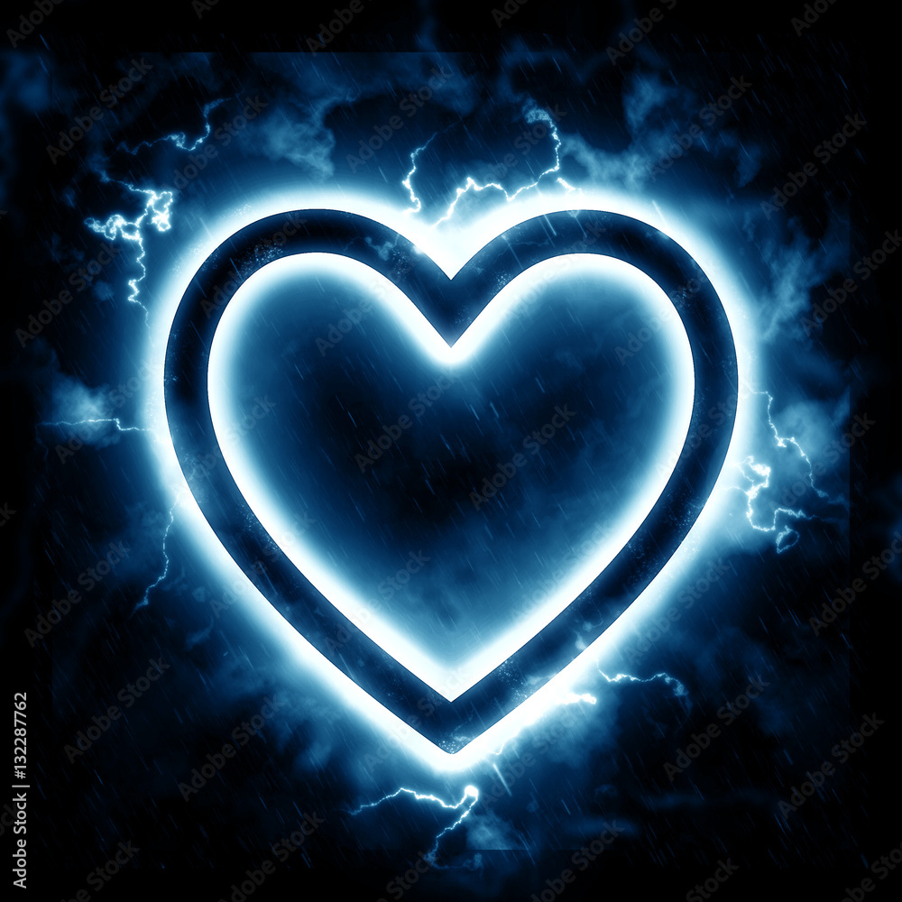 Lightning heart Stock Illustration | Adobe Stock