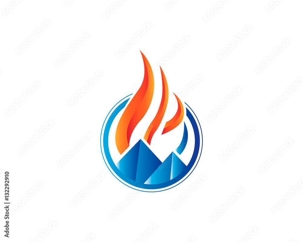 Fire Ice Logo Vector Stock Vector | Adobe Stock