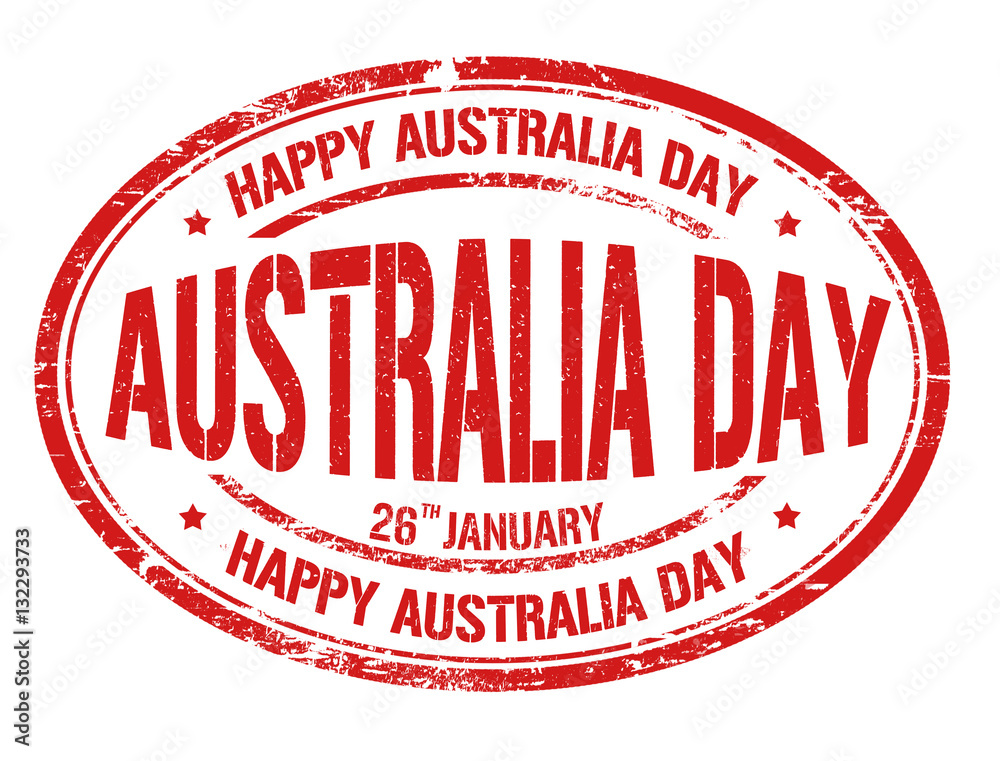 Australia day sign or stamp Stock Vector | Adobe Stock