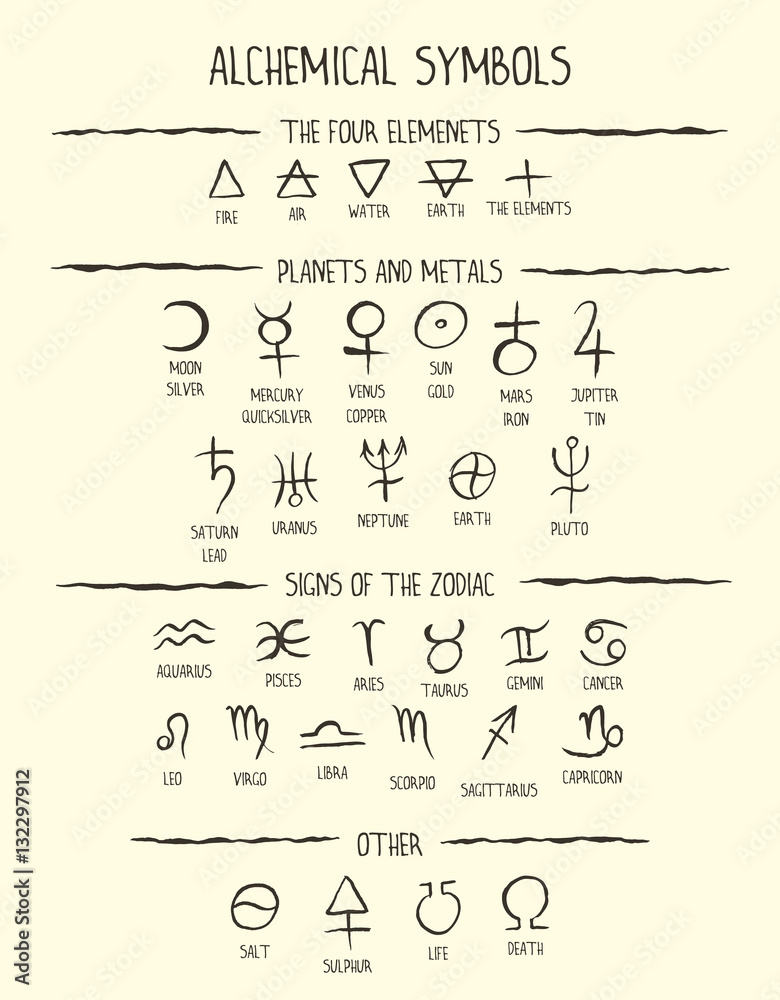 Alchemical simbols Stock Vector | Adobe Stock