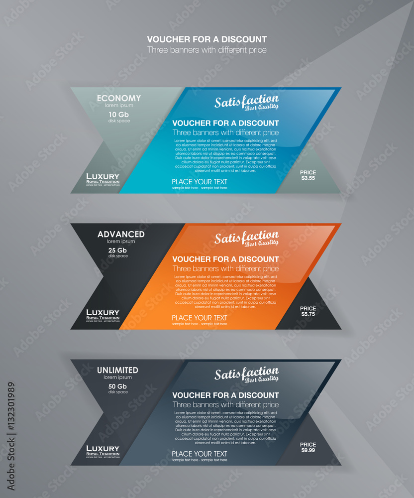 Set horizontal tariffs banners. interface for the site. ui ux vector ...