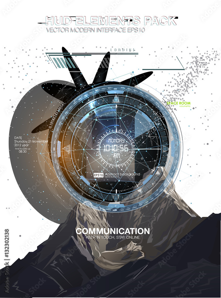 Mobile application HUD interface design. Infographic elements for your ...