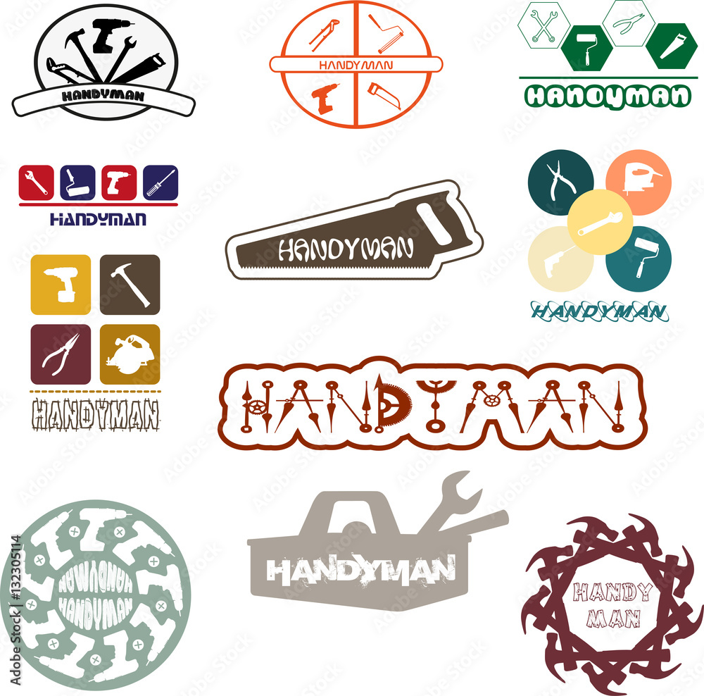 handyman logo set Stock Illustration | Adobe Stock