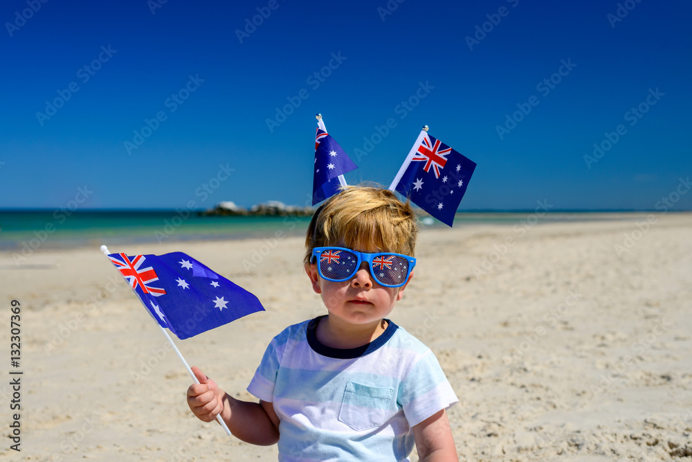 Cute Kid On Australia Day Stock Foto Adobe Stock