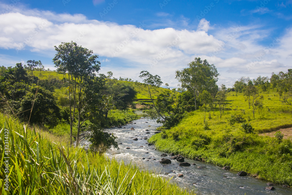 Sogeri river on the Kokoda trail, Papua New Guinea Stock Photo | Adobe ...