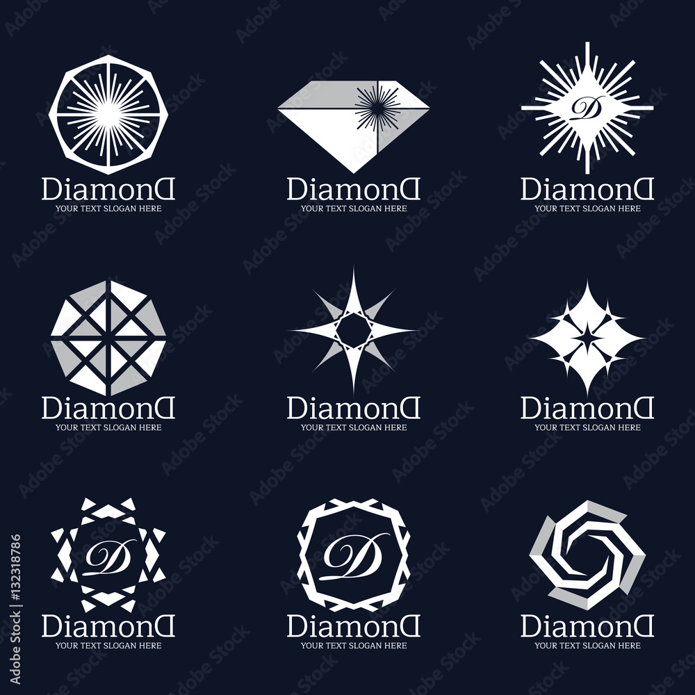 Diamond and Jewellery logo vector set design Stock Vector | Adobe Stock