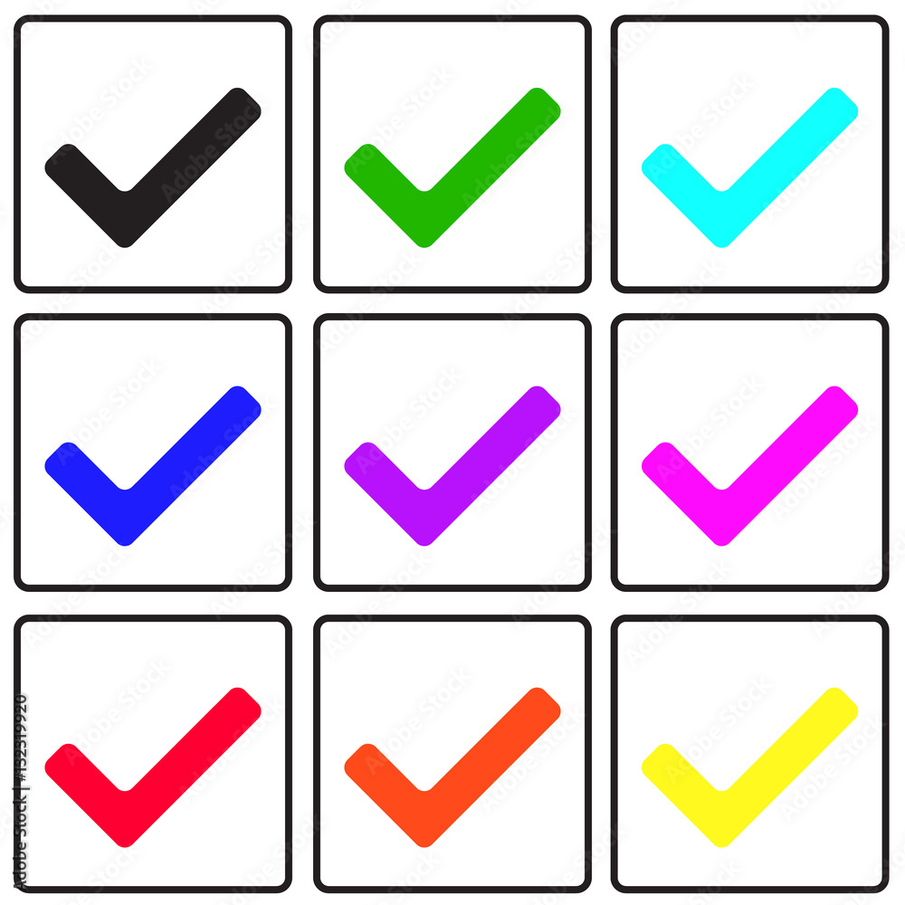 check tick point done task vote answer choice mark in square box in ...