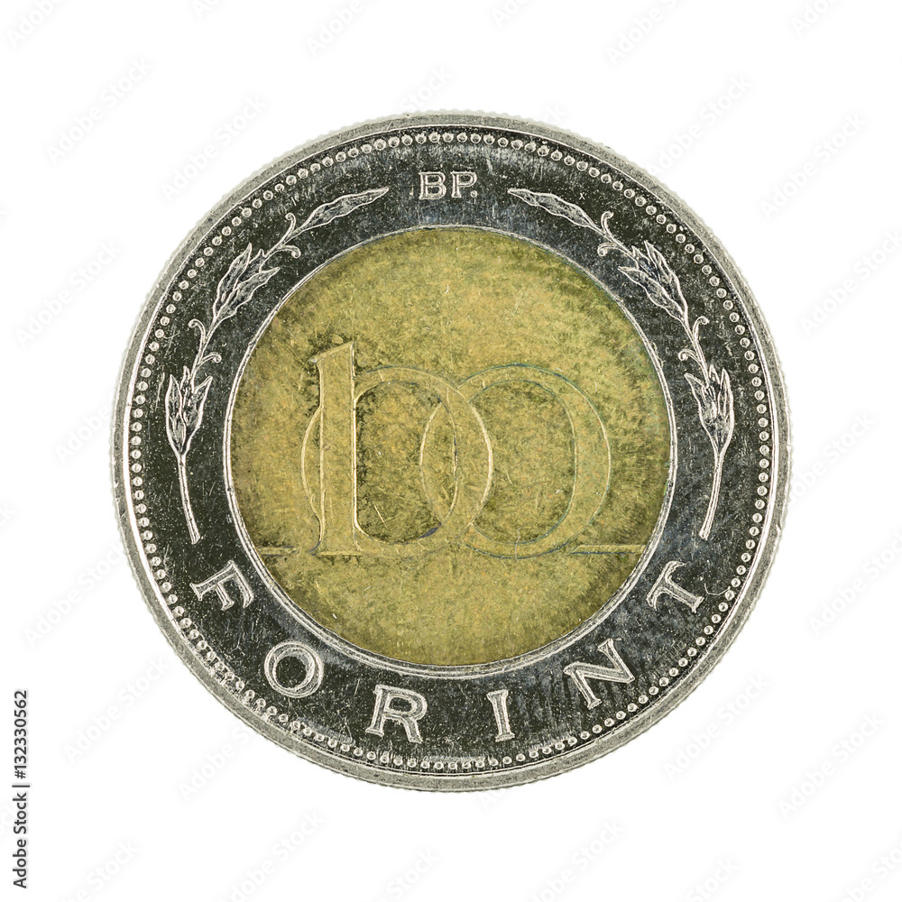 100 hungarian forint coin (1998) isolated on white background Stock ...