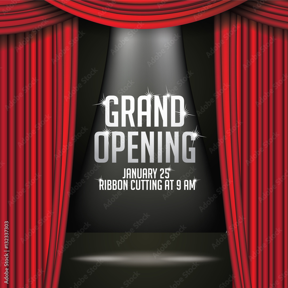 Open Stage Curtains Background