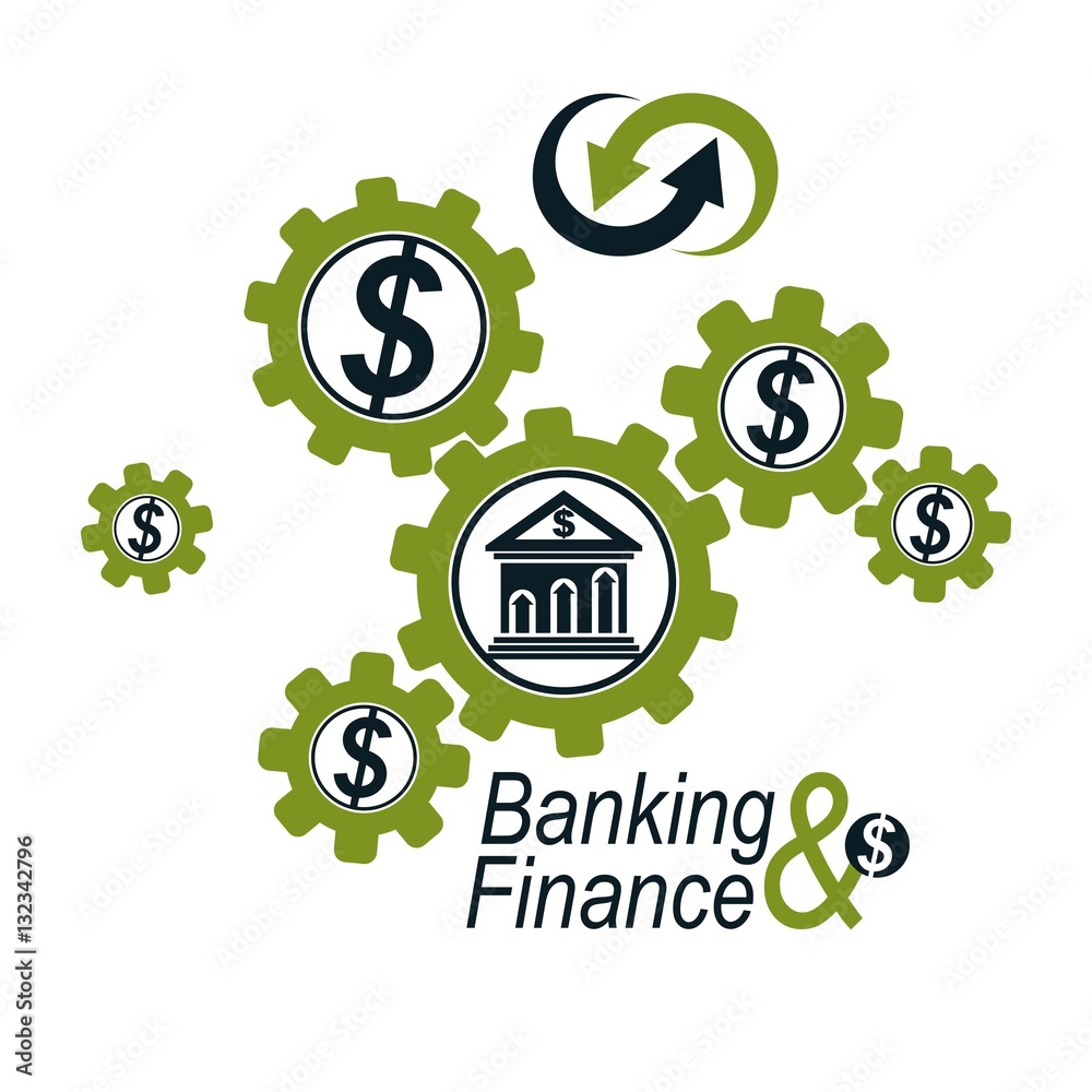 Banking and Finance conceptual logo, unique vector symbol. Banki Stock ...