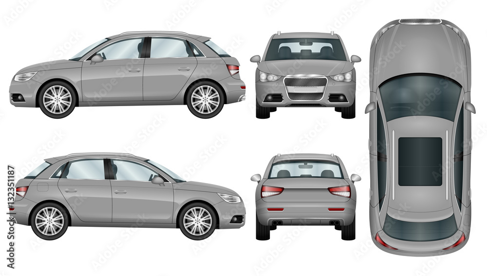Silver Suv on white background. Car template. The ability to easily ...