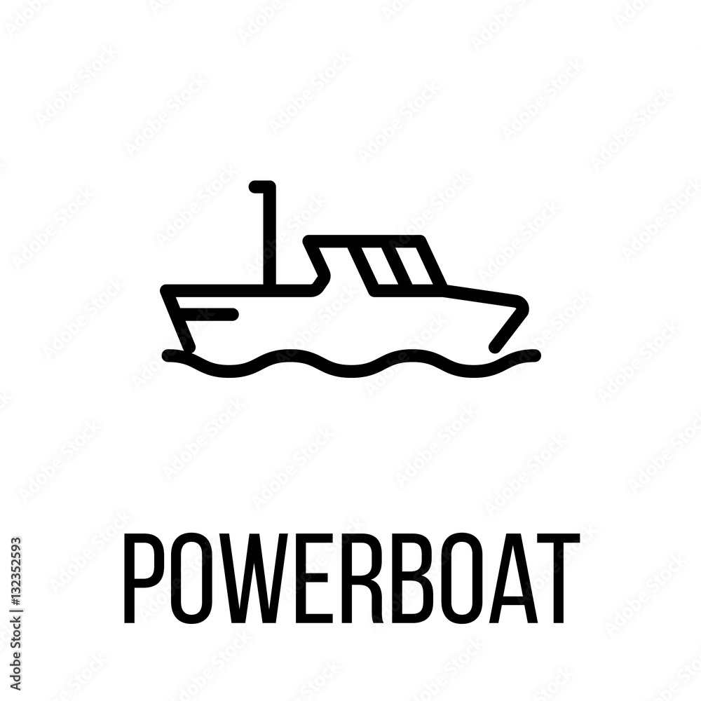 Powerboat icon or logo in modern line style. Stock Vector | Adobe Stock