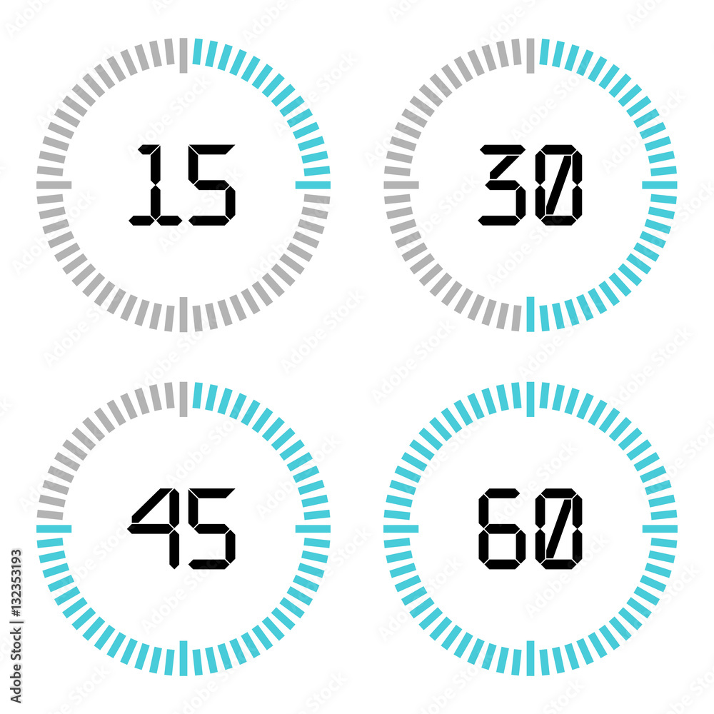 Countdown timer with five minutes interval in modern style. Stock ...