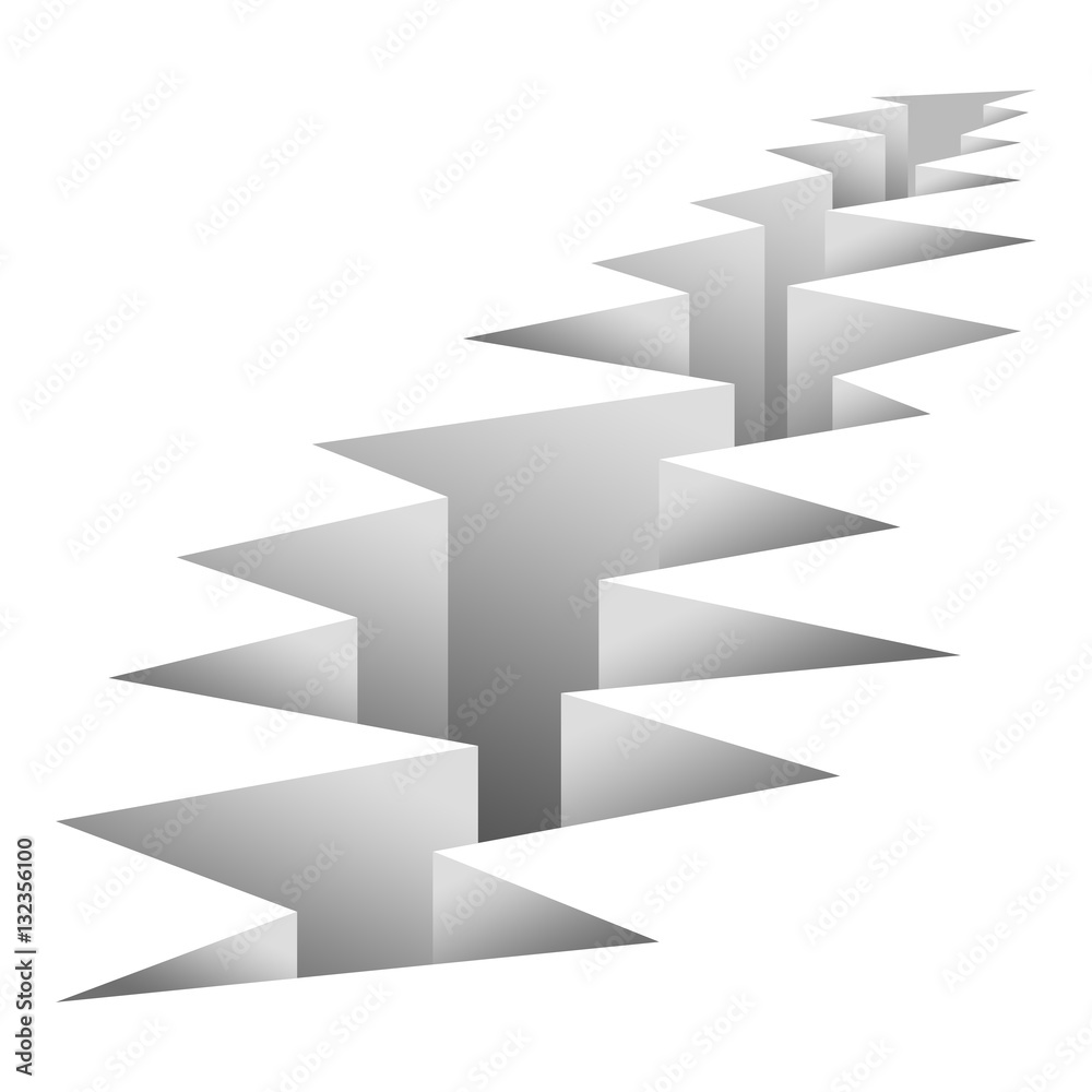 Crack fault line in ground. Stock Vector | Adobe Stock