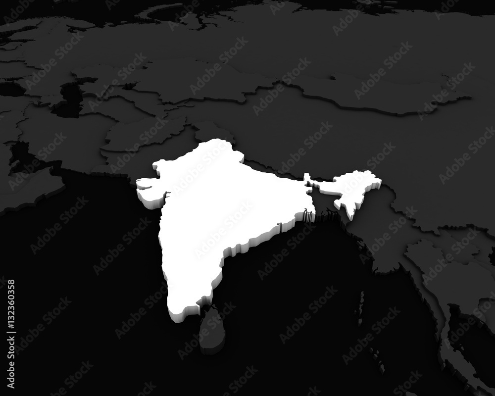 india map 3D rendering Stock Photo | Adobe Stock