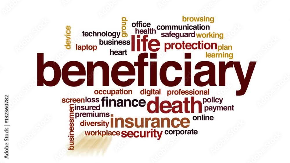 Beneficiary animated word cloud. Stock Video | Adobe Stock