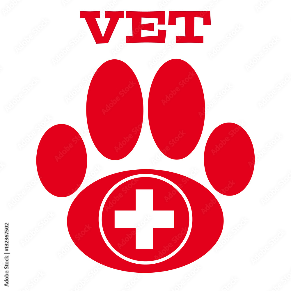 Vet symbol on white background Stock Vector | Adobe Stock