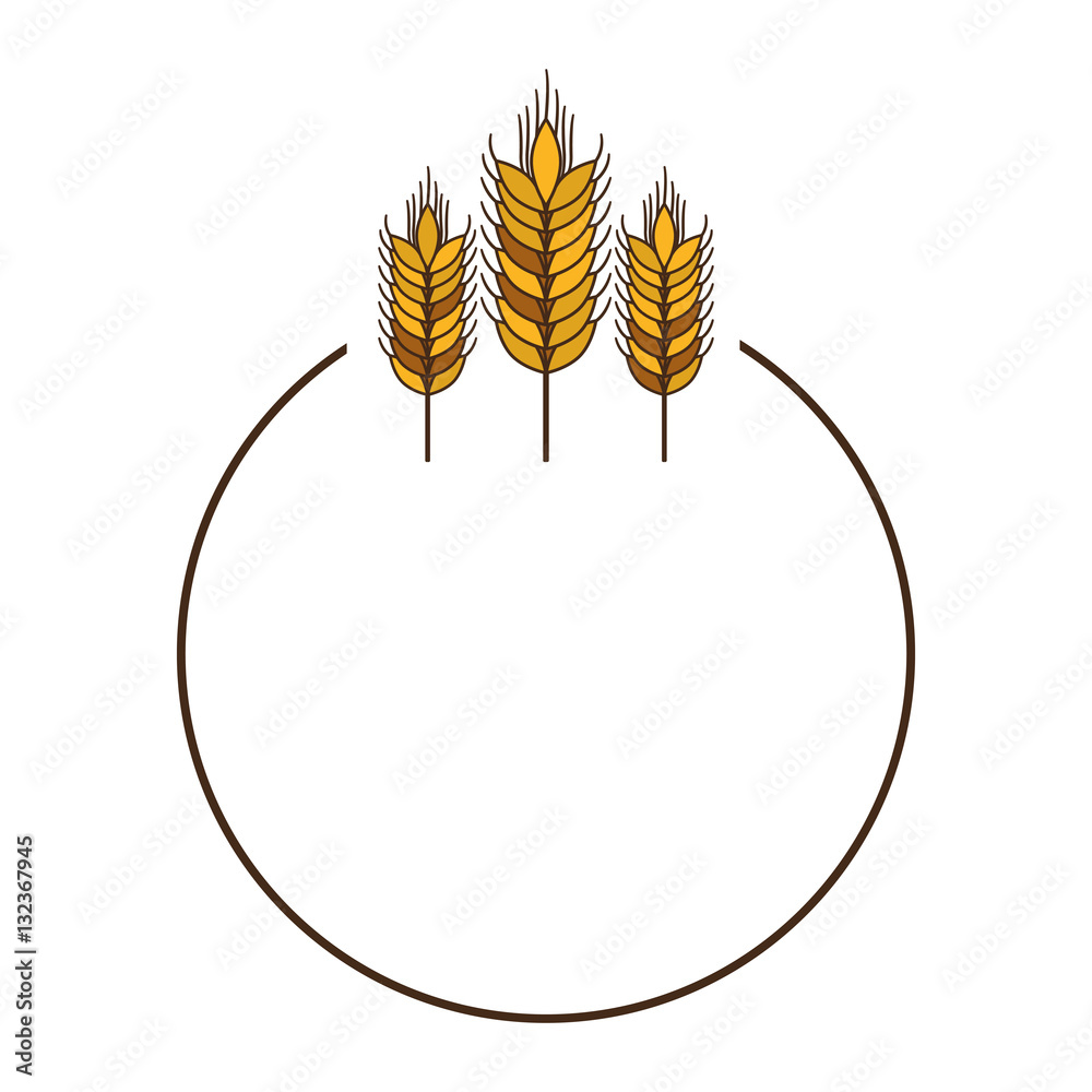 three spikes with circular border vector illustration Stock Vector ...