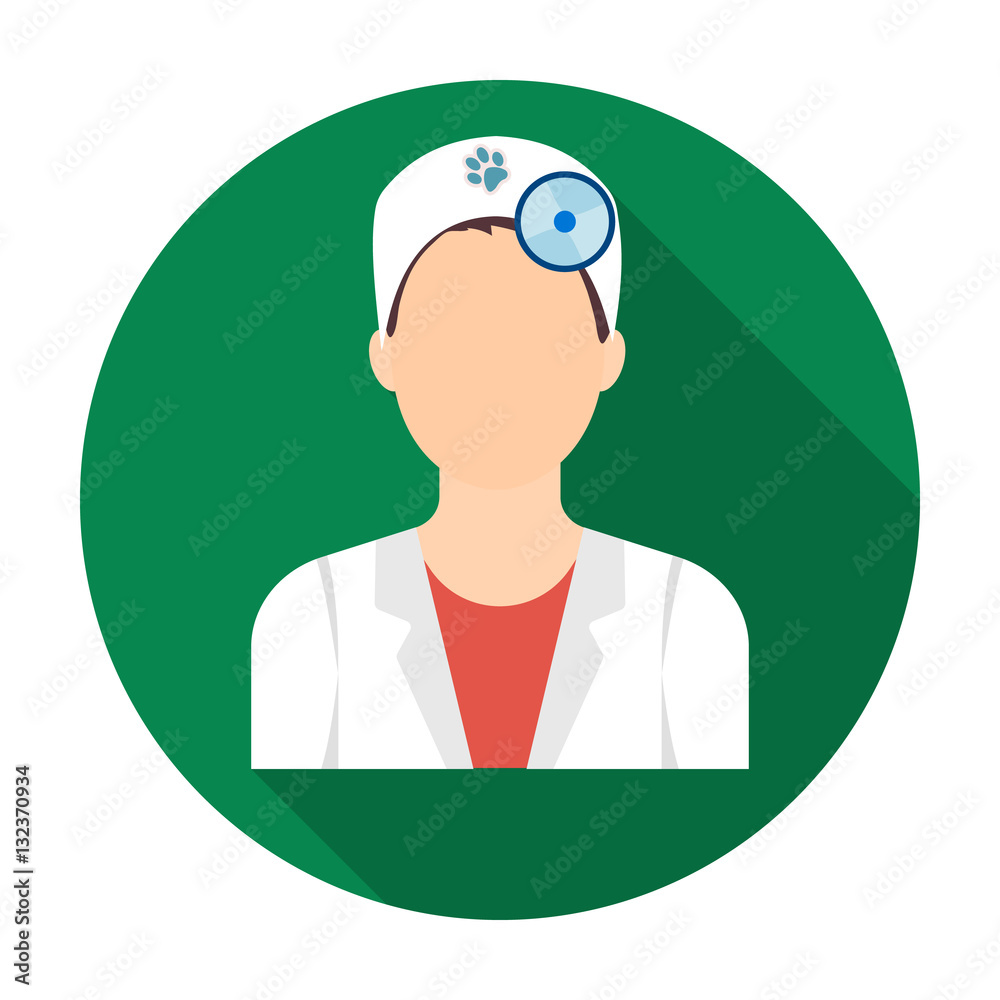 Pet doctor icon in flat style isolated on white background. Veterinary ...