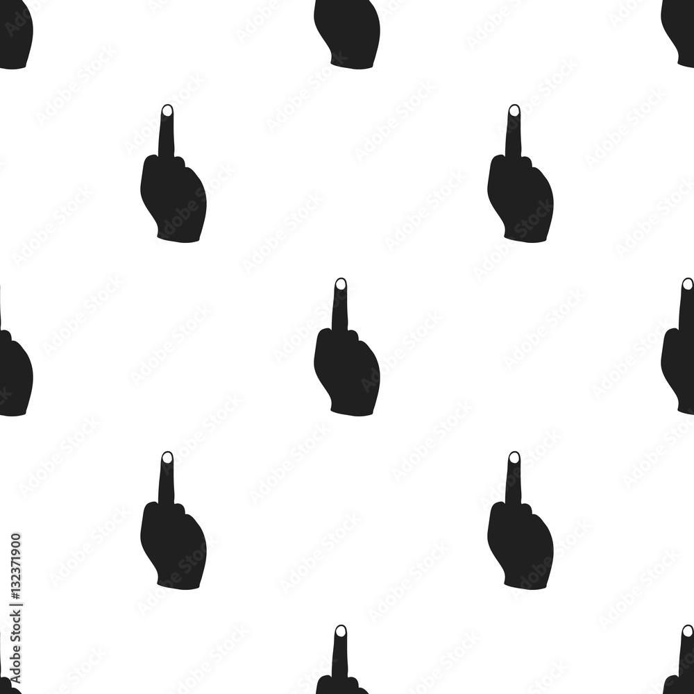 Middle finger icon in black style isolated on white background. Hand ...