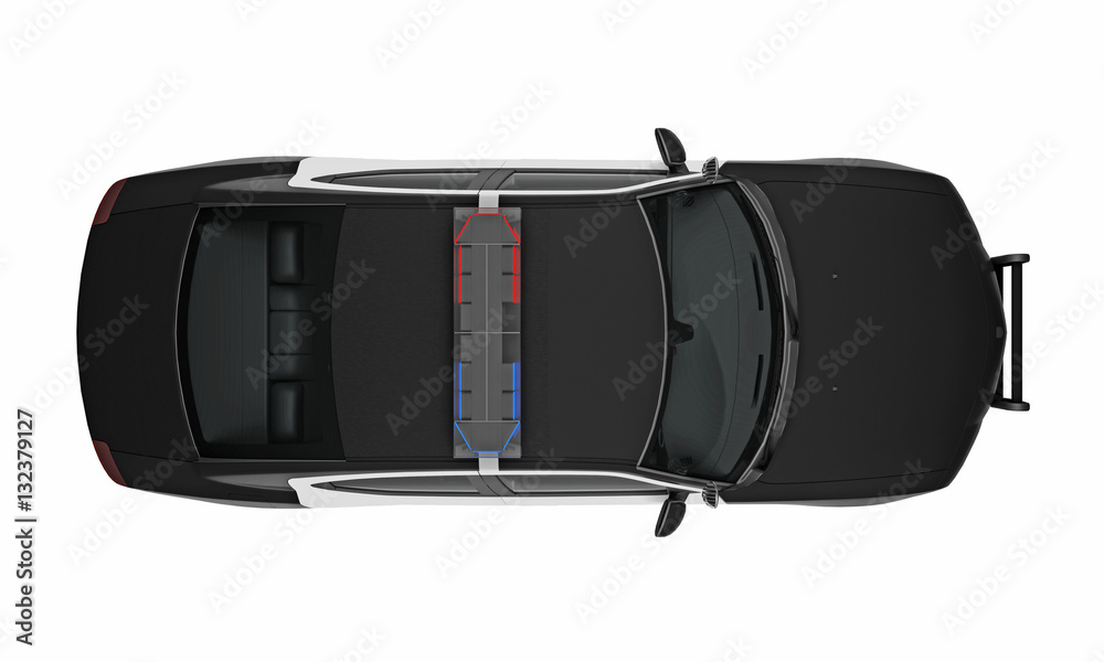 Police car top view 3D rendering Stock Illustration | Adobe Stock