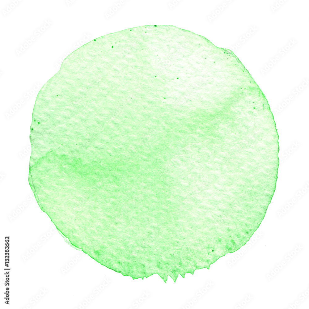 Green watercolor circle. Stain with paper texture. Stock Illustration ...