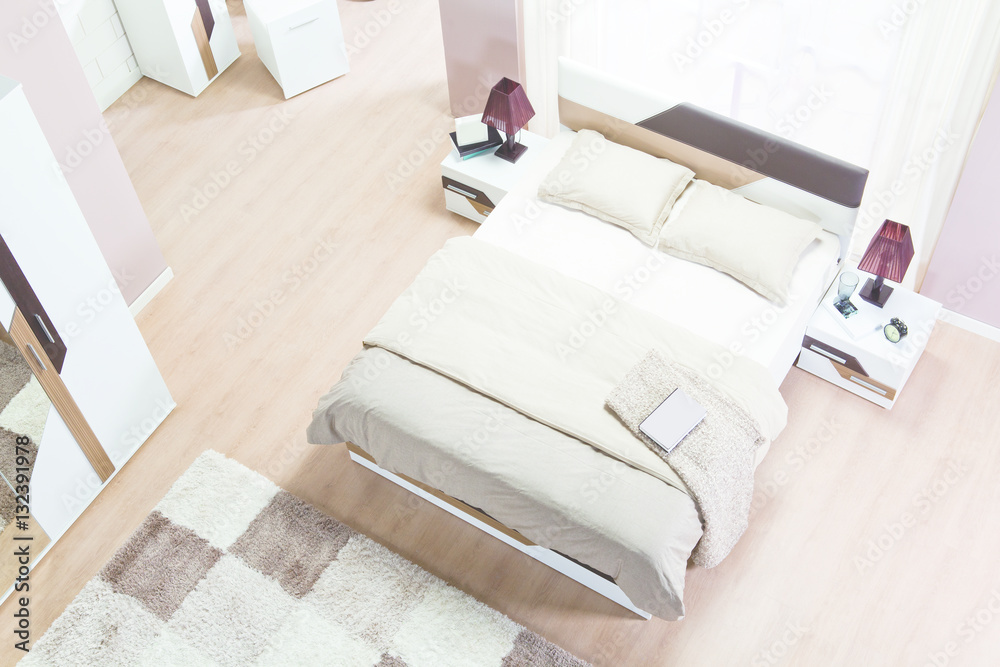 Bedroom interior top view Stock Photo | Adobe Stock