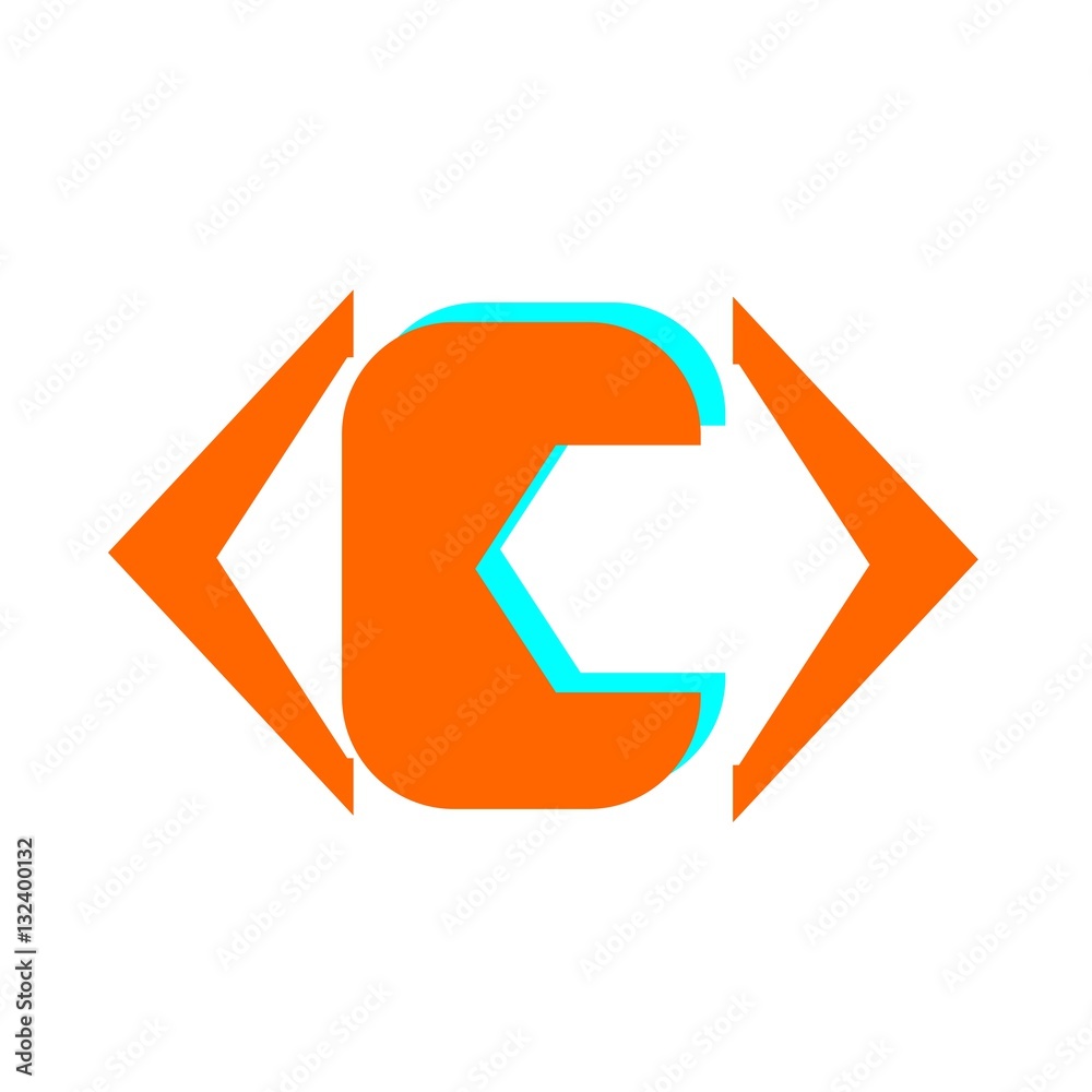 Vector letter C logo icon orange color design template Stock Vector ...