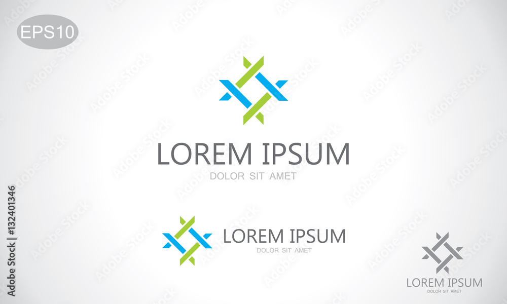 square shape geometry vector logo Stock Vector | Adobe Stock