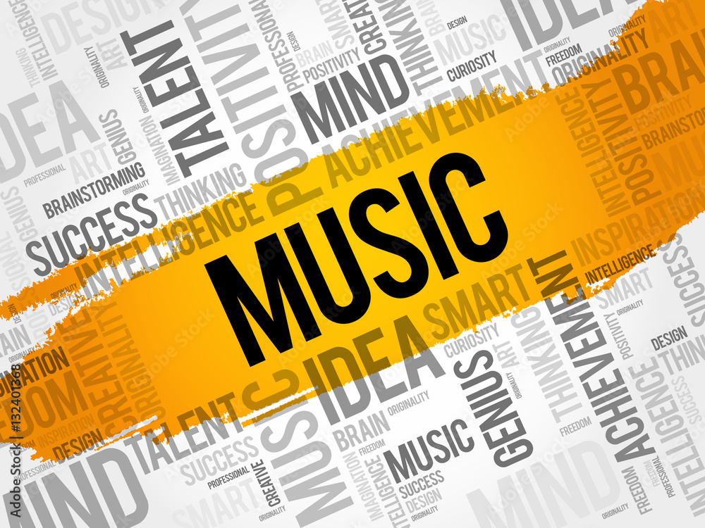 MUSIC word cloud collage, creative business concept background Stock ...