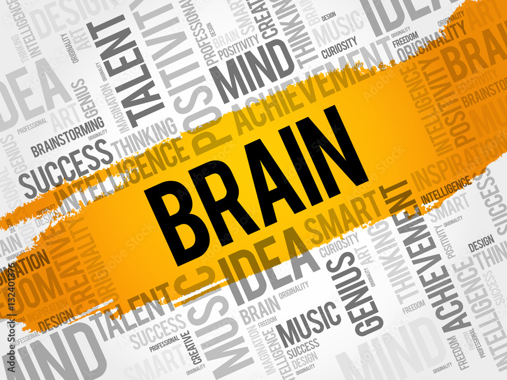 BRAIN word cloud collage, creative business concept background Stock ...