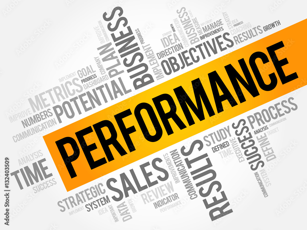 Performance word cloud collage, business concept background Stock ...