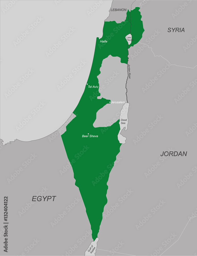 Political map of Israel Stock Vector | Adobe Stock