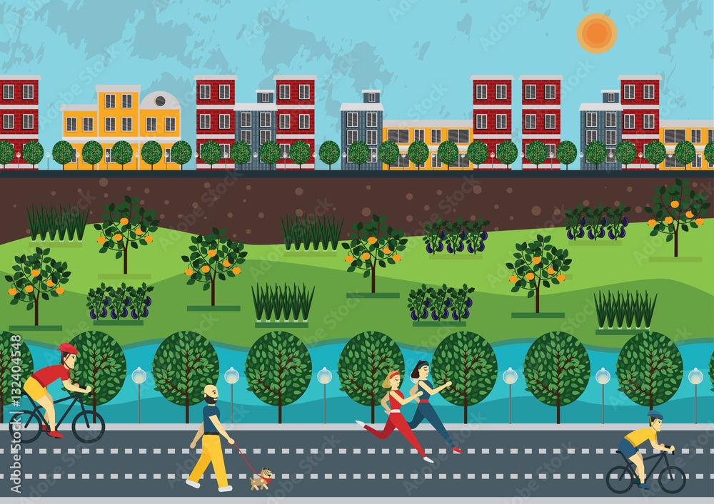 Ecologically sustainable city - harmonic combination of nature, city ...