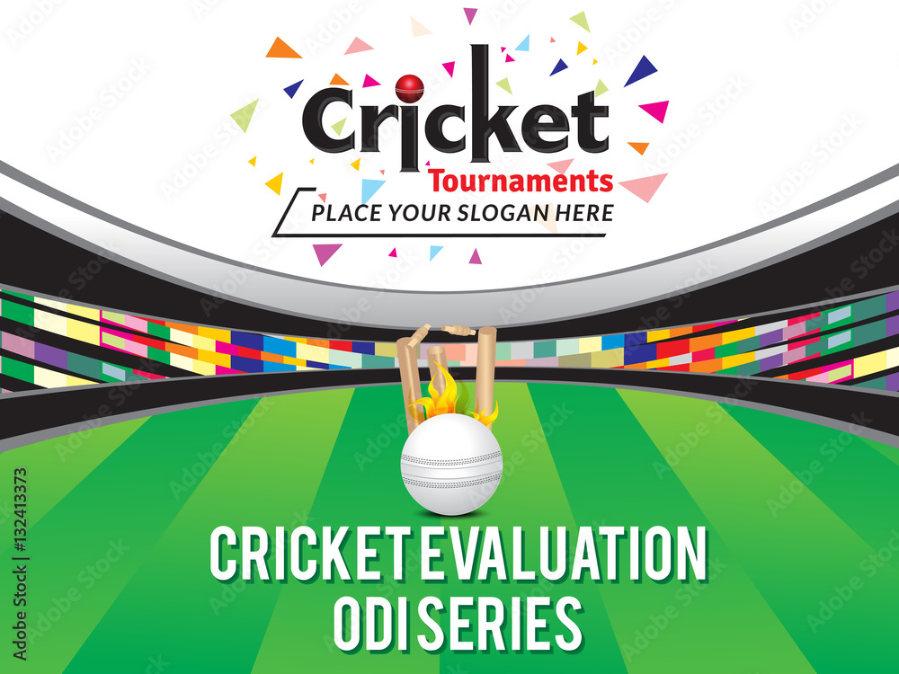Colorful Cricket Tournament Banner Design Template with stedium Stock ...