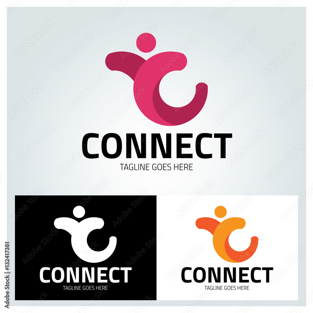 Connect logo design template ,Letter C logo design concept ,Vector ...