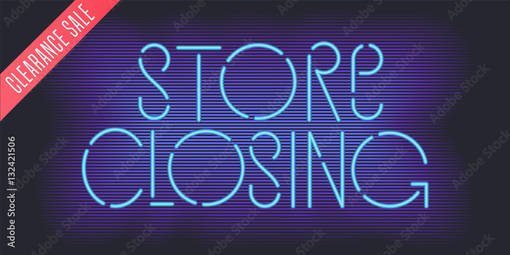 Store closing vector banner, illustration Stock Vector | Adobe Stock