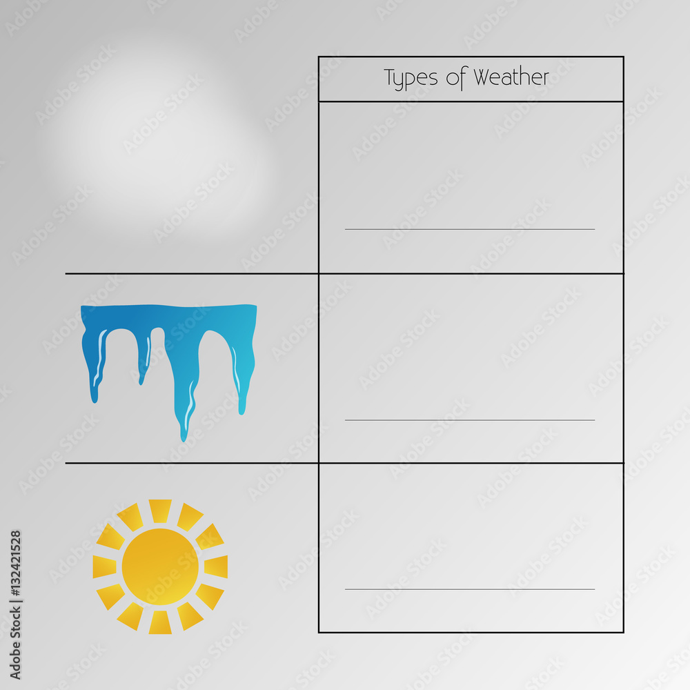 Types of weather suitable for school course books. Different kinds of ...