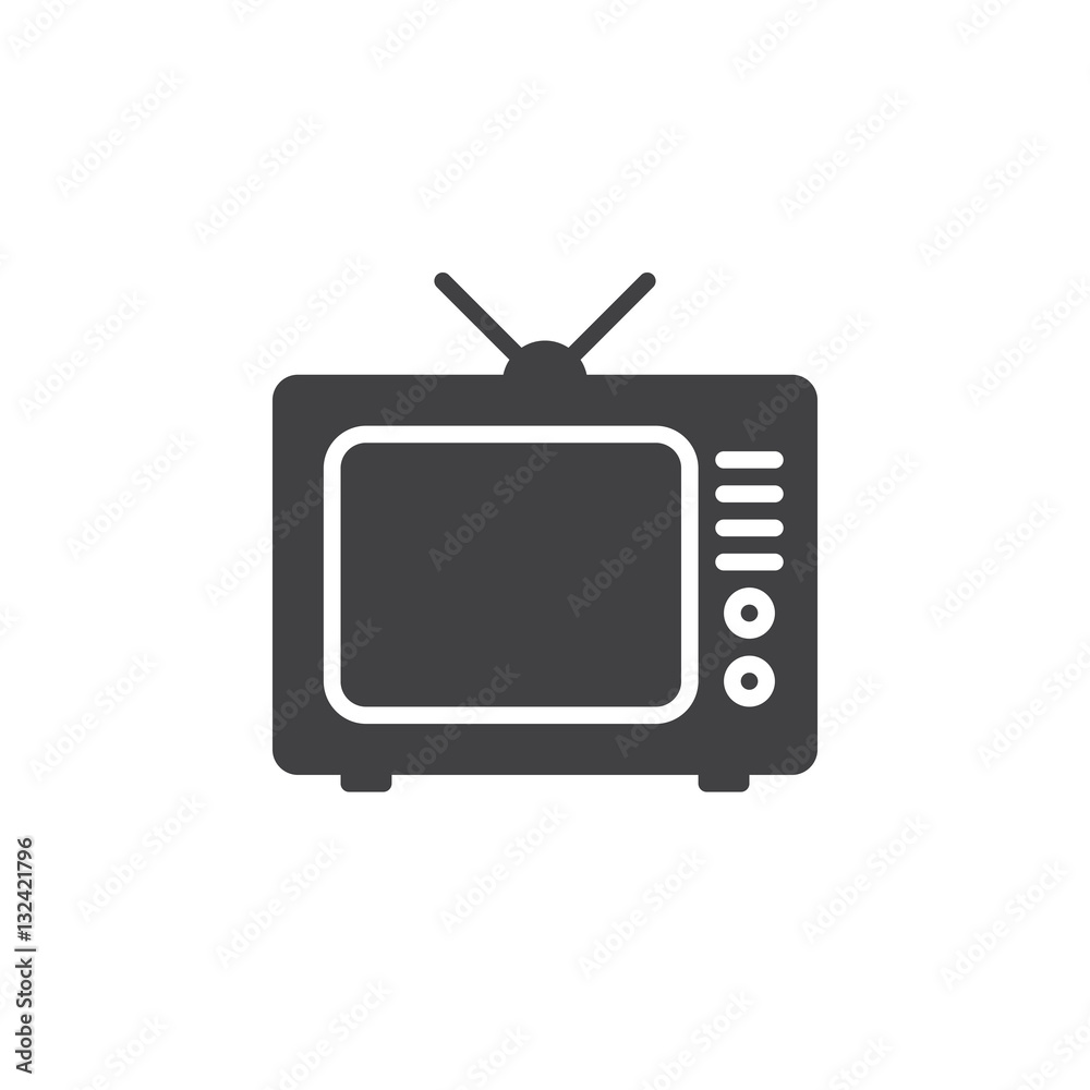 Vecteur Stock TV, television icon vector, filled flat sign, solid ...