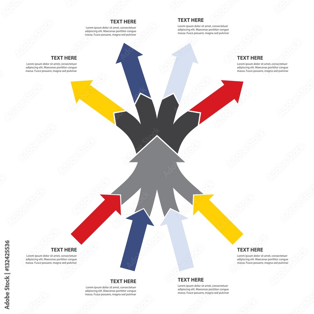 Converging and Diverging vertical arrows, isolated on white background ...