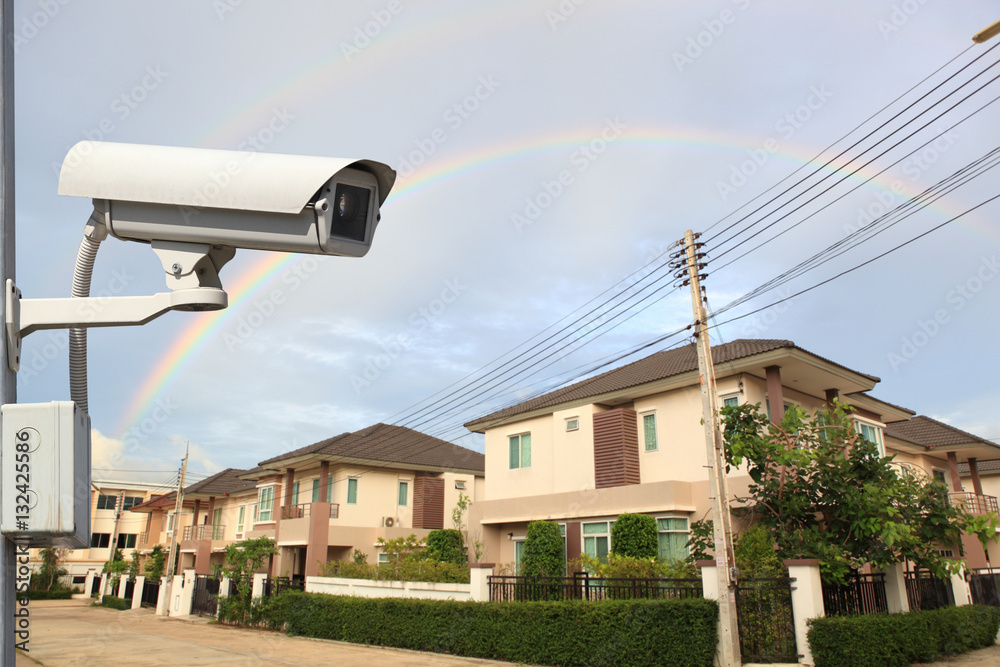 CCTV Camera with house background. Stock Photo | Adobe Stock