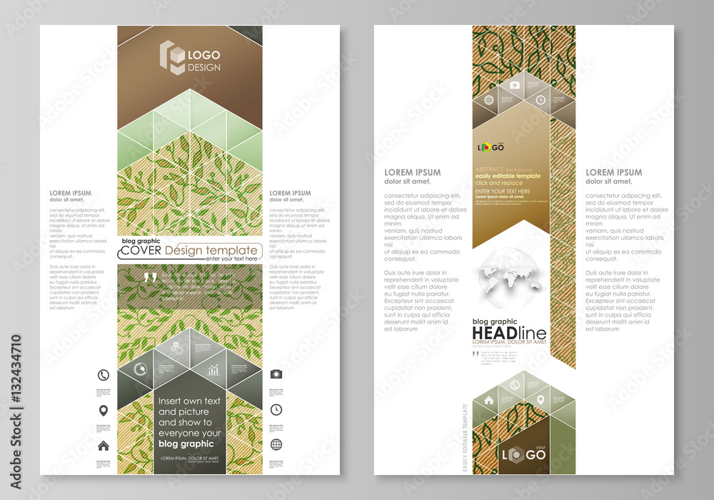 Blog graphic business templates. Page website template, vector layout ...